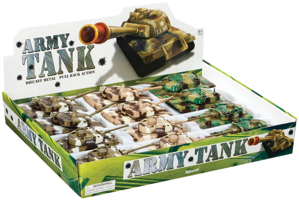 Toysmith - Pull Back Army Tanks, Assorted, 4-1/2" – ParkerJoe