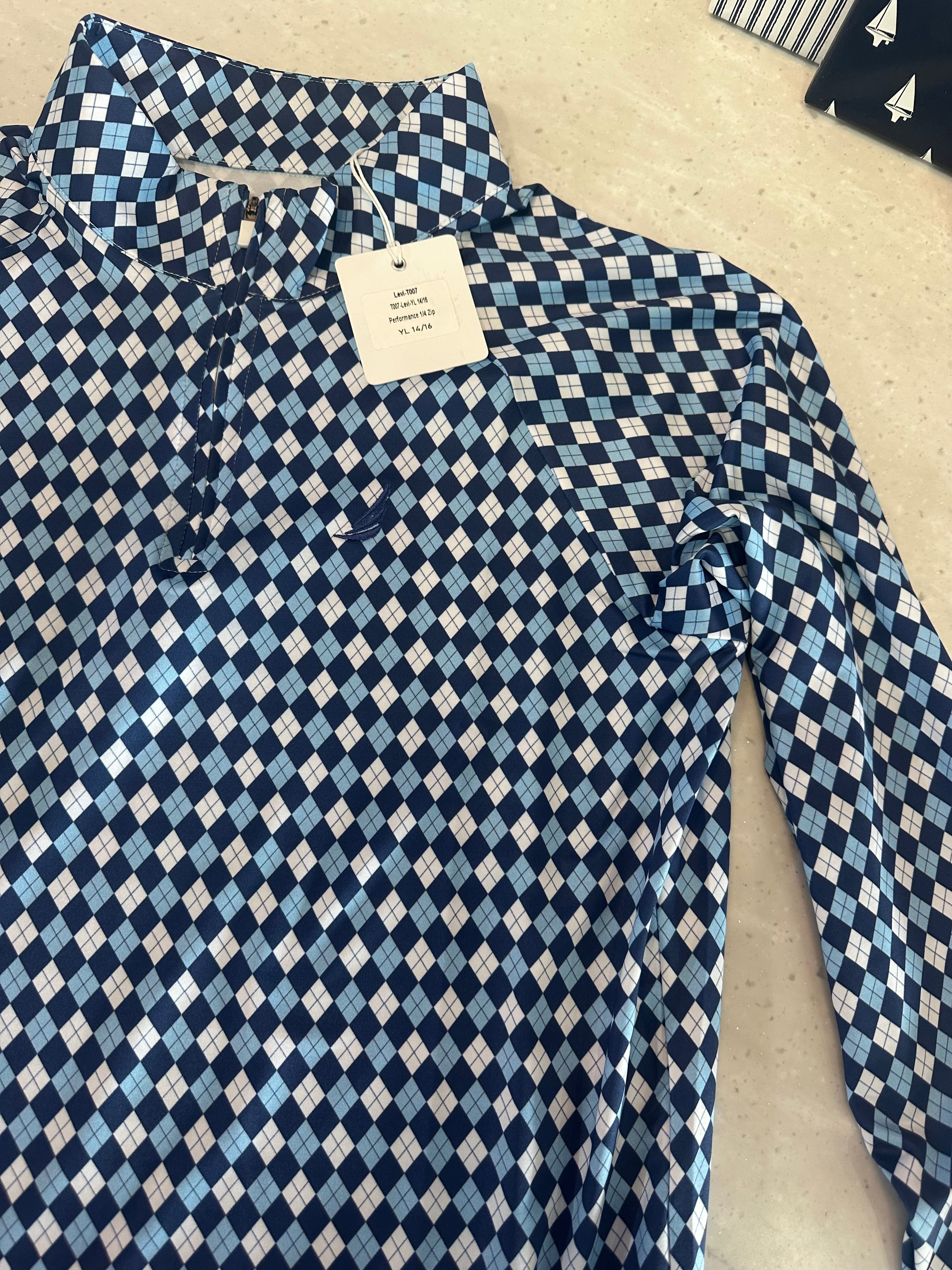 Levi LS Performance 1/4 zip-Coolybri-Blue diamonds - ParkerJoe