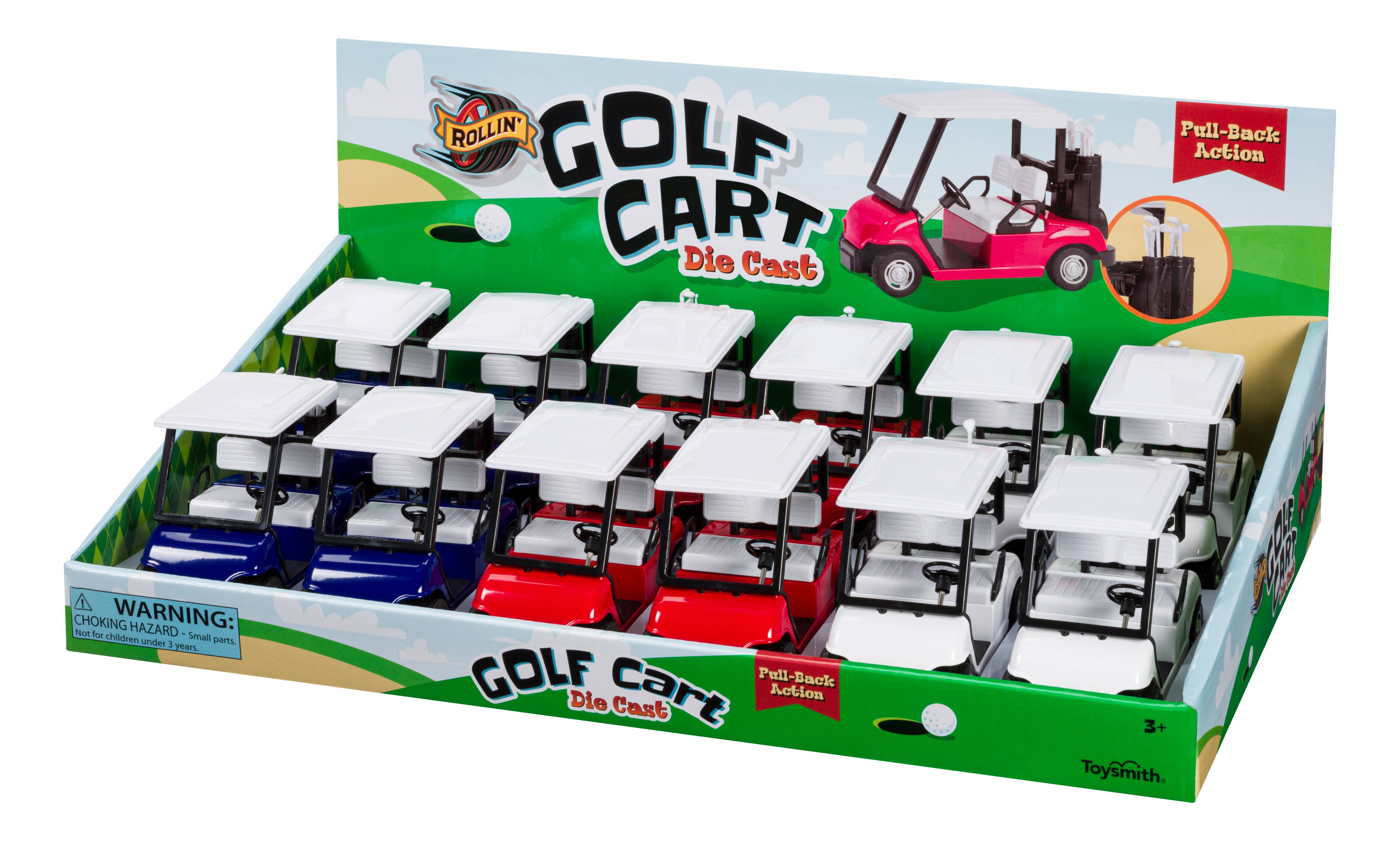 Toysmith - Toysmith Pull-Back Golf Cart-Toy Car, Die Cast - ParkerJoe